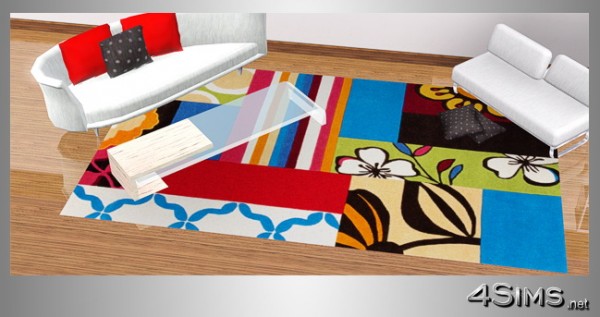 Modern colorful and patchwork rugs for Sims 3 - 4Sims