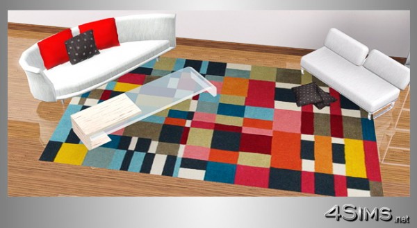 Modern colorful and patchwork rugs for Sims 3 - 4Sims