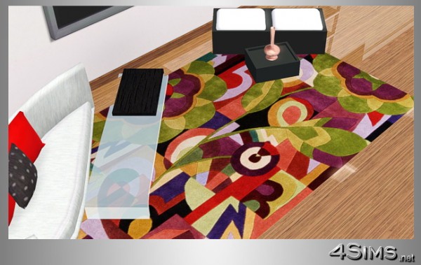 Designer colorful modern rugs in 5 contemporary styles for Sims 3 - 4Sims