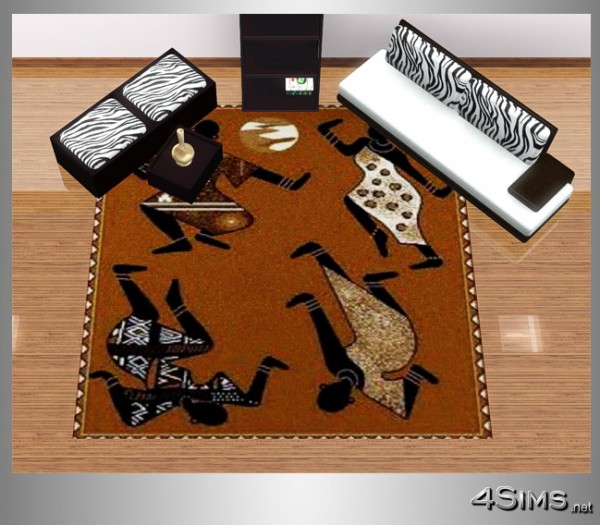 Square African rugs, set with 5 items for Sims 3 - 4Sims