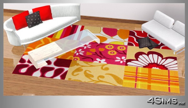 Modern colorful and patchwork rugs for Sims 3 - 4Sims