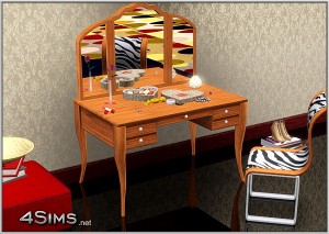 MakeUp Vanity plus Curved Chair for Sims 3 - 4Sims